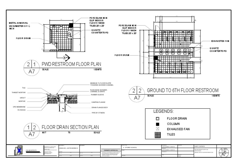 PWD Restroom Floor Plan: Legends | PDF | Building Materials ...