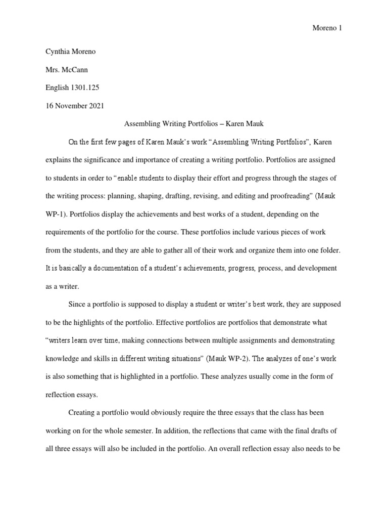 Writing Portfolio Assembly Guide | PDF | Essays | Human Communication