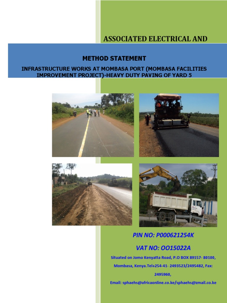 Method Statement For CONCRETING OF YARD 5 | PDF | Concrete | Road Surface