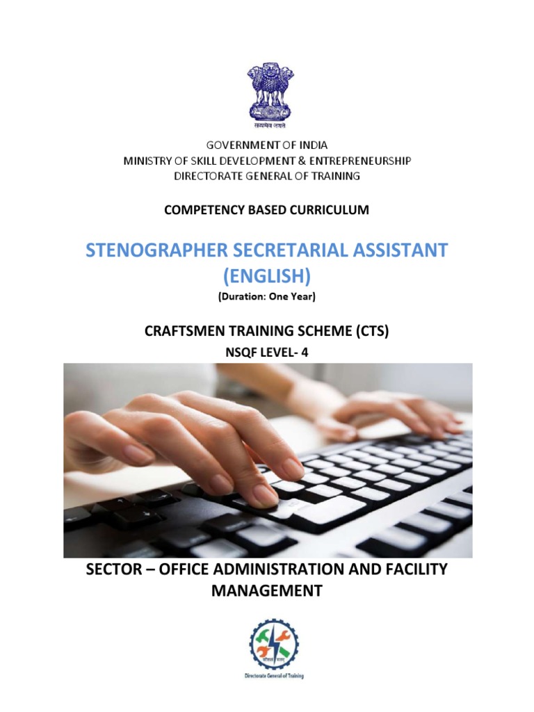 Stenographer Sec. Asst (Eng) - CTS1.2 - NSQF-4 - Compressed | PDF | Spreadsheet | Shorthand