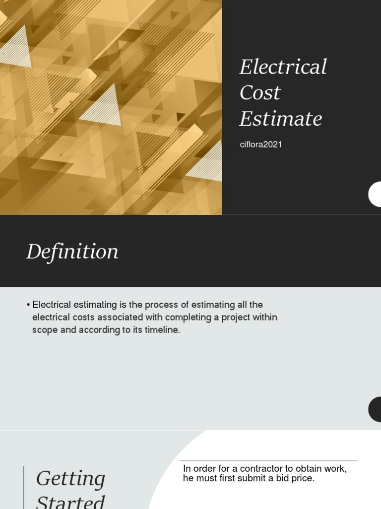 Electrical Cost Estimate | PDF | Finance & Money Management | Computers
