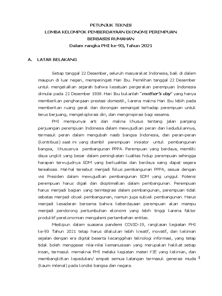 Petunjuk Teknis Lomba Ppep | PDF