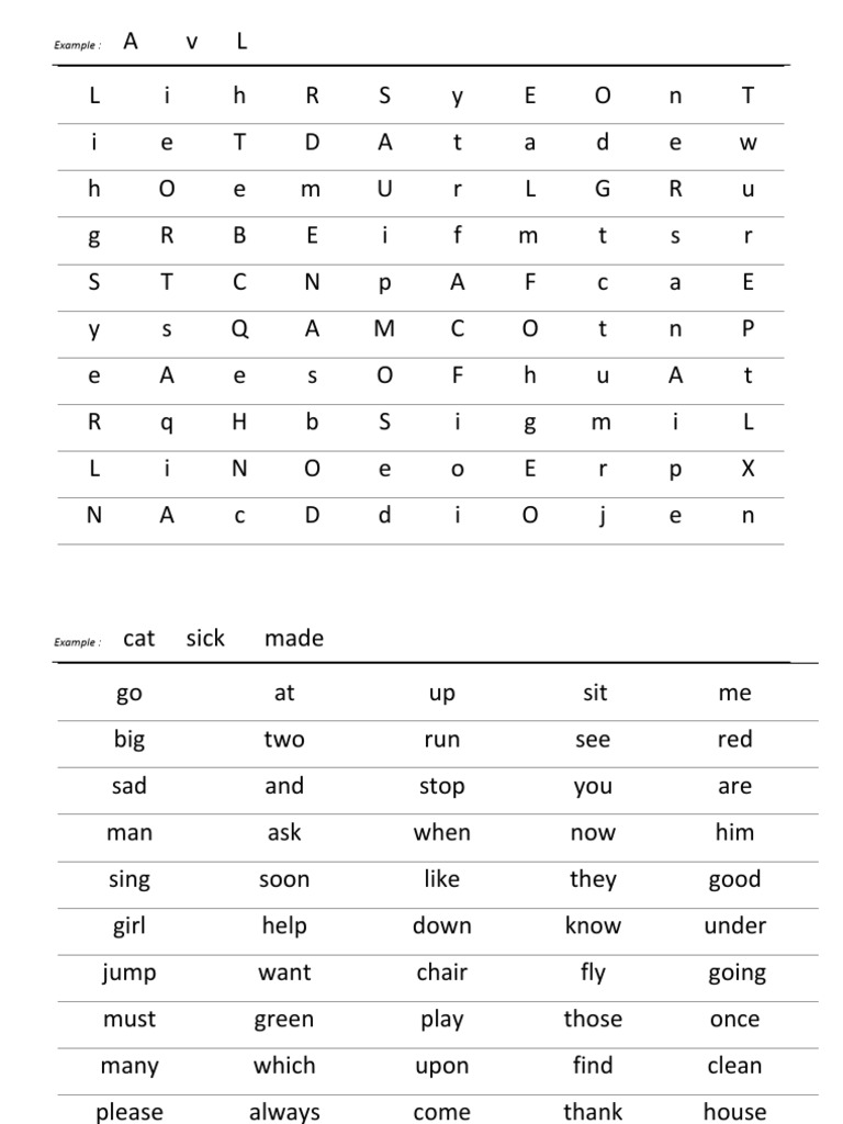 EGRA English Stimuli | PDF