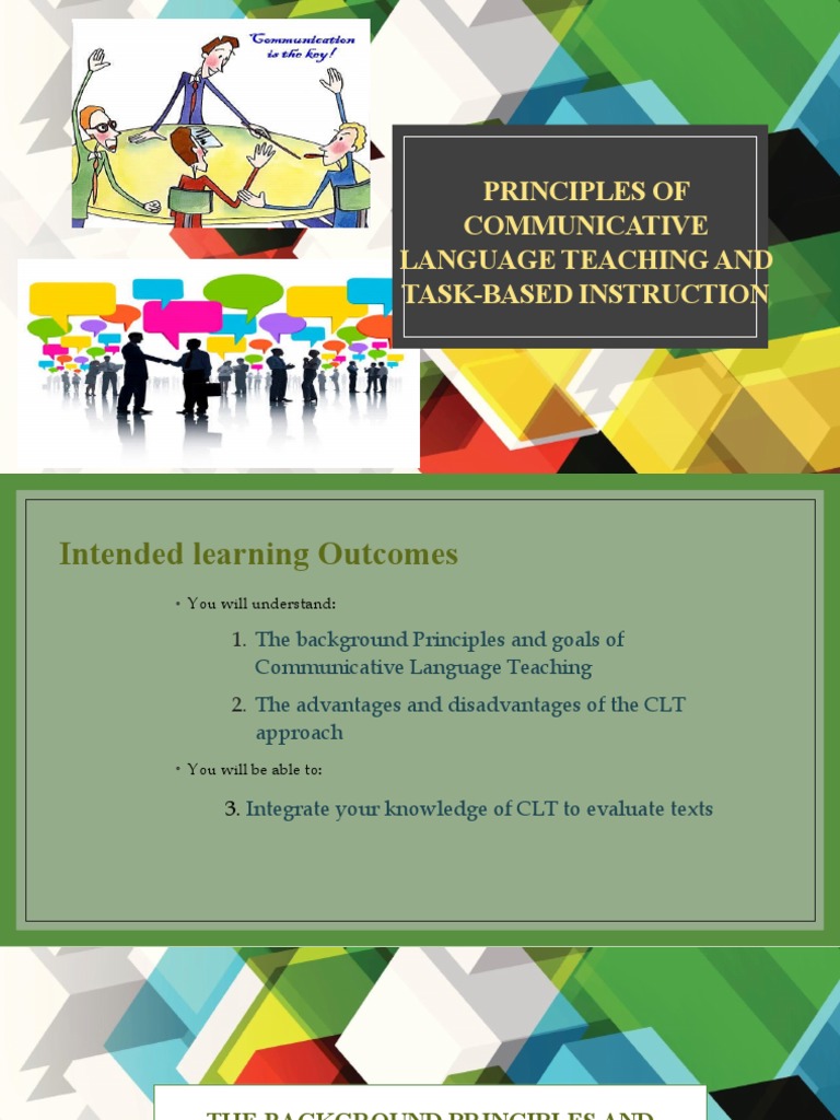 Principles of Communicative Language Teaching and Task-Based ...