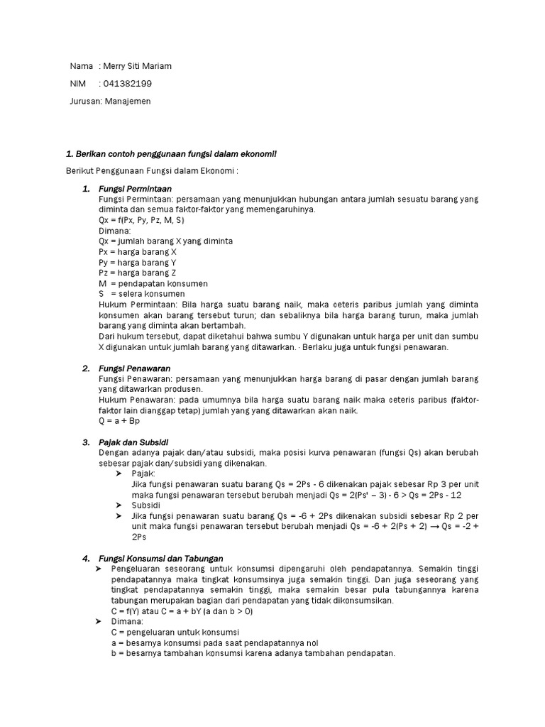 Diskusi 4 Matematika Ekonomi | PDF