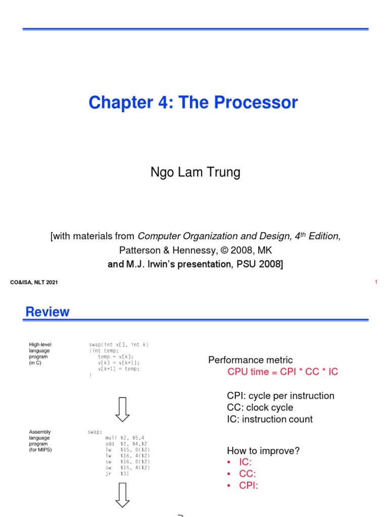 CA Chap4 Cpu Nlt2021 Part1 | PDF | Central Processing Unit | Integrated Circuit