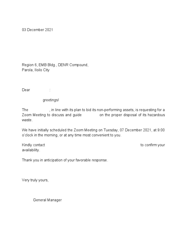 Draft Letter Request | PDF