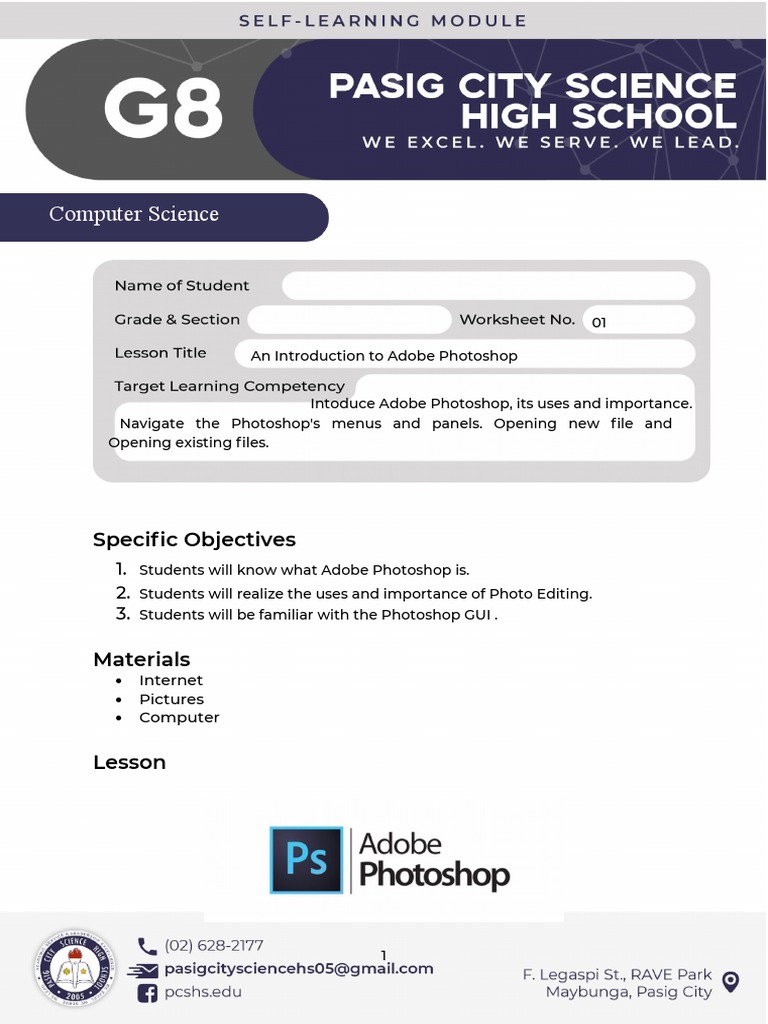 Self Learning Module 1 | PDF | Adobe Photoshop | Software