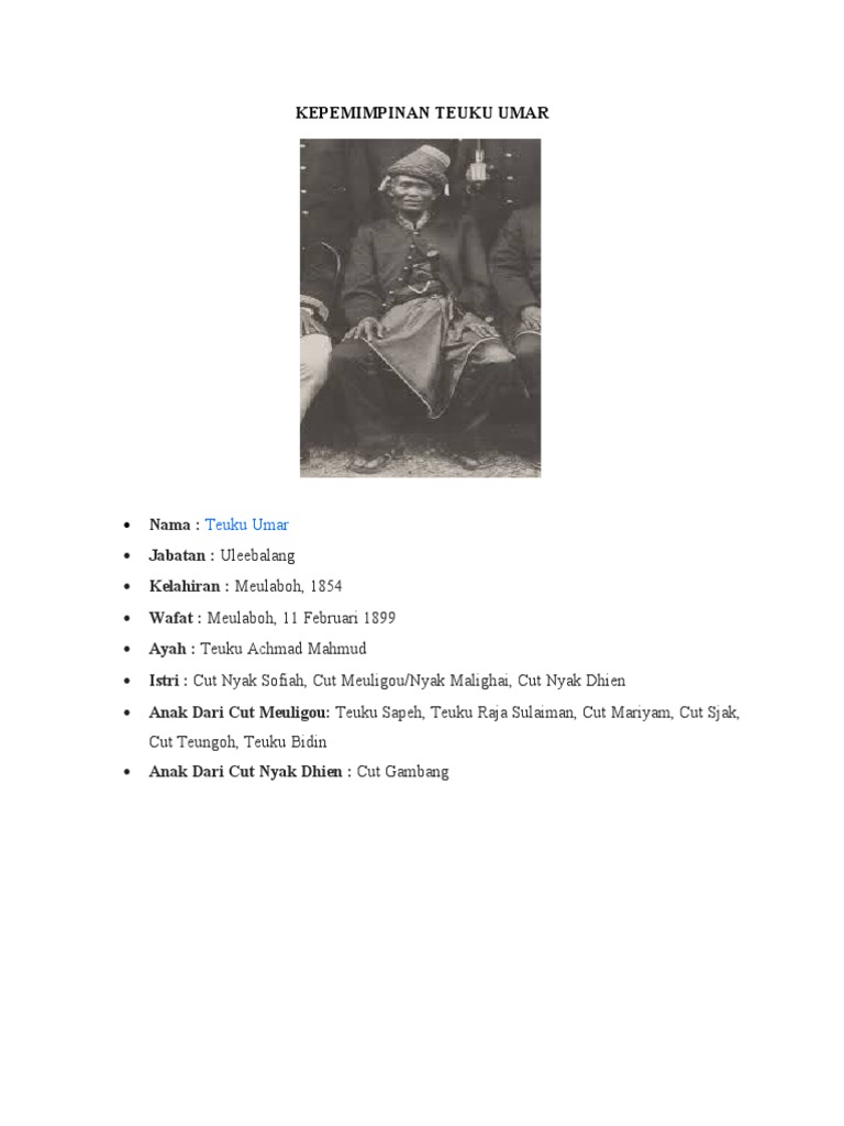 Kepemimpinan Teuku Umar | PDF