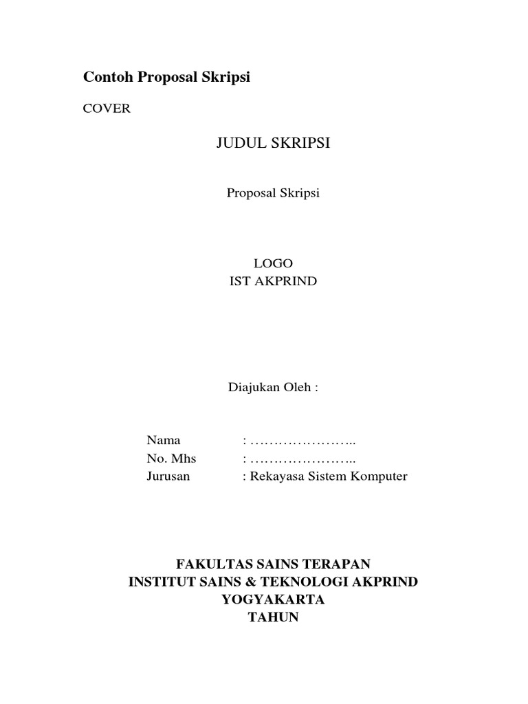 Contoh Proposal Skripsi RSK | PDF