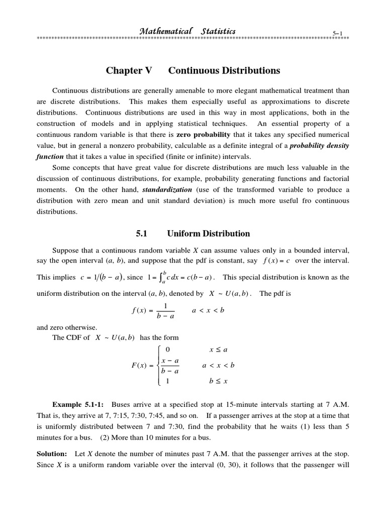 Ch05 Math Stat | PDF | Probability Distribution | Probability Density ...