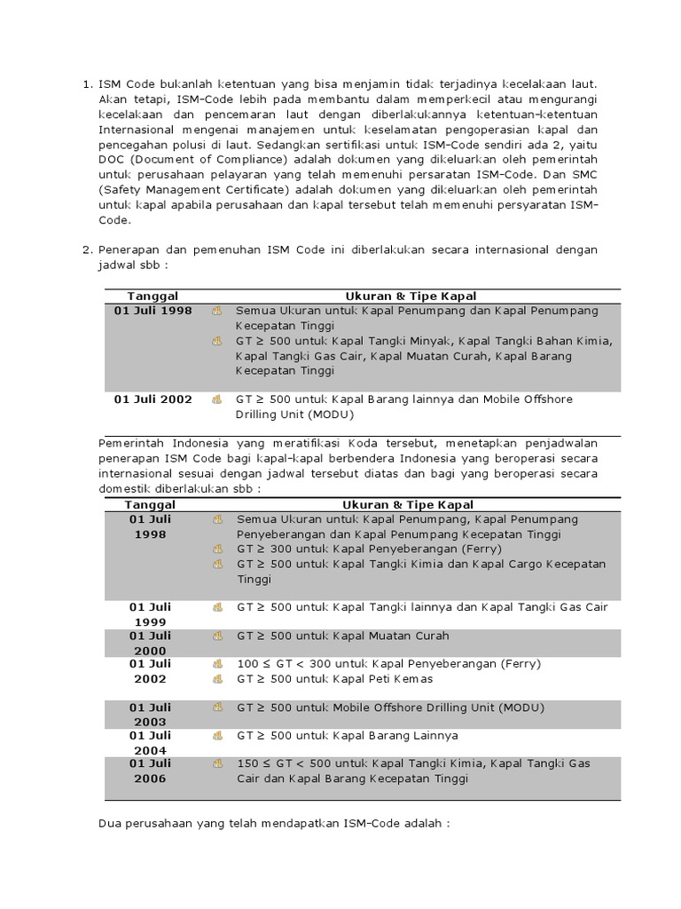 KISI-KISI ISM Code | PDF | Teknologi & Rekayasa