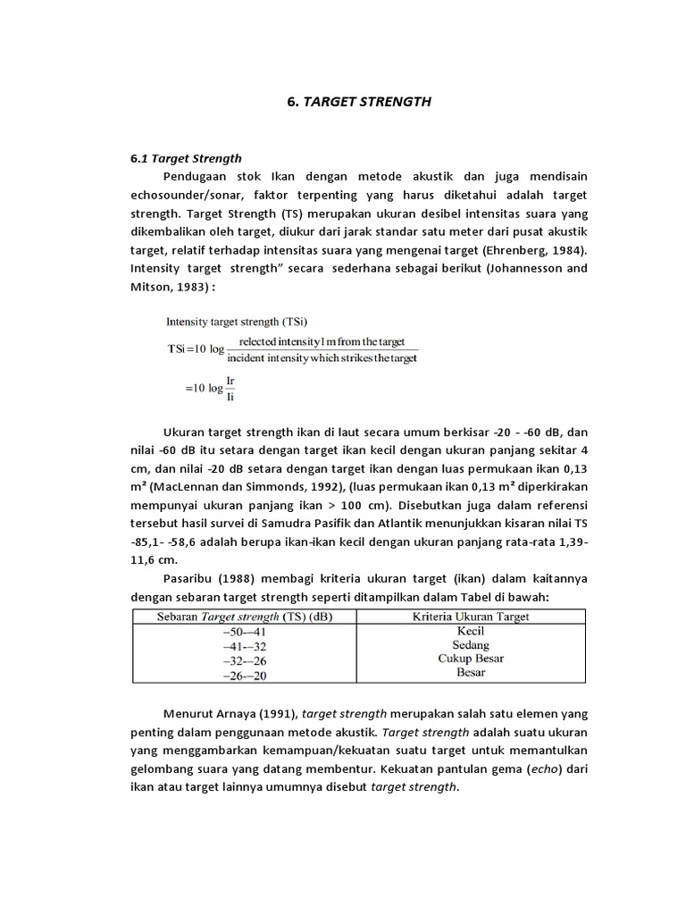 Bab 6 - Target Strength | PDF