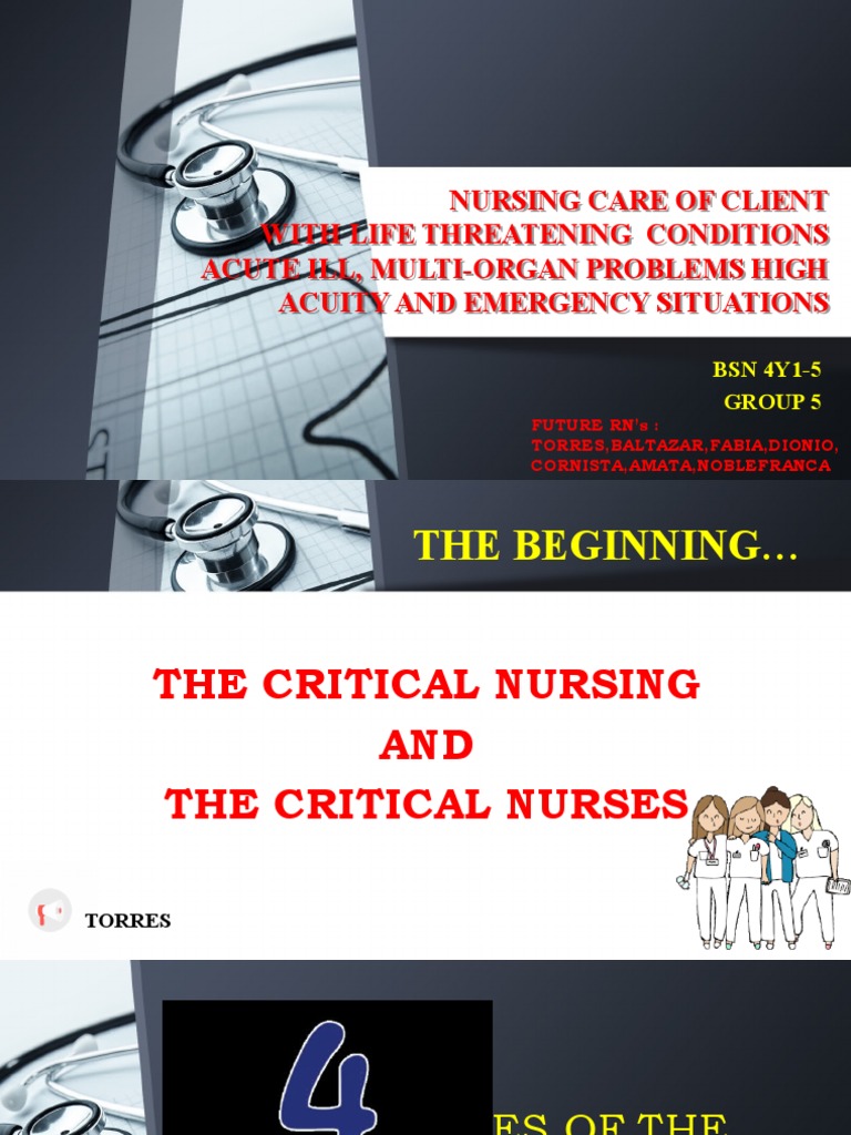 Nursing Care of Client With Life Threatening Conditions Acute Ill ...