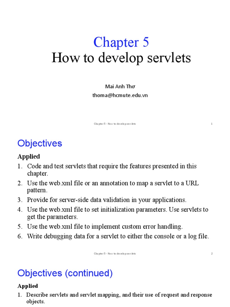 Chapter 5 - How To Develop Servlets | PDF | Computing | Software Engineering
