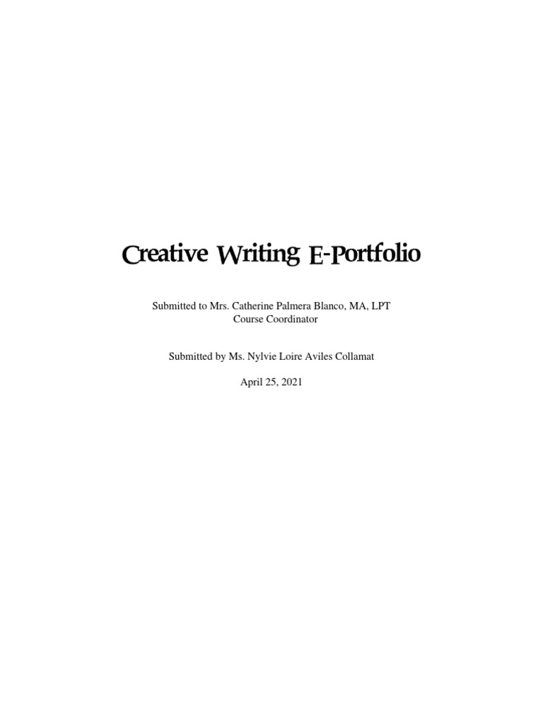 Creative Writing E Portfolio | PDF