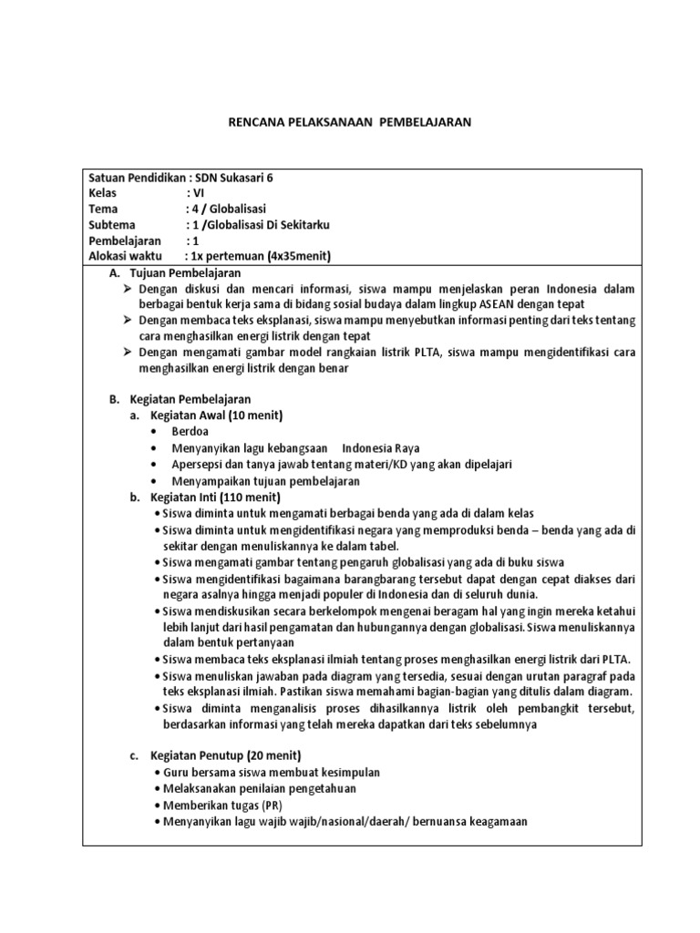 Contoh RPP PKM | PDF