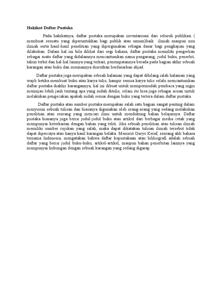 Pentingnya Daftar Pustaka dalam Tulisan | PDF | Ilmu Sosial | Seni ...