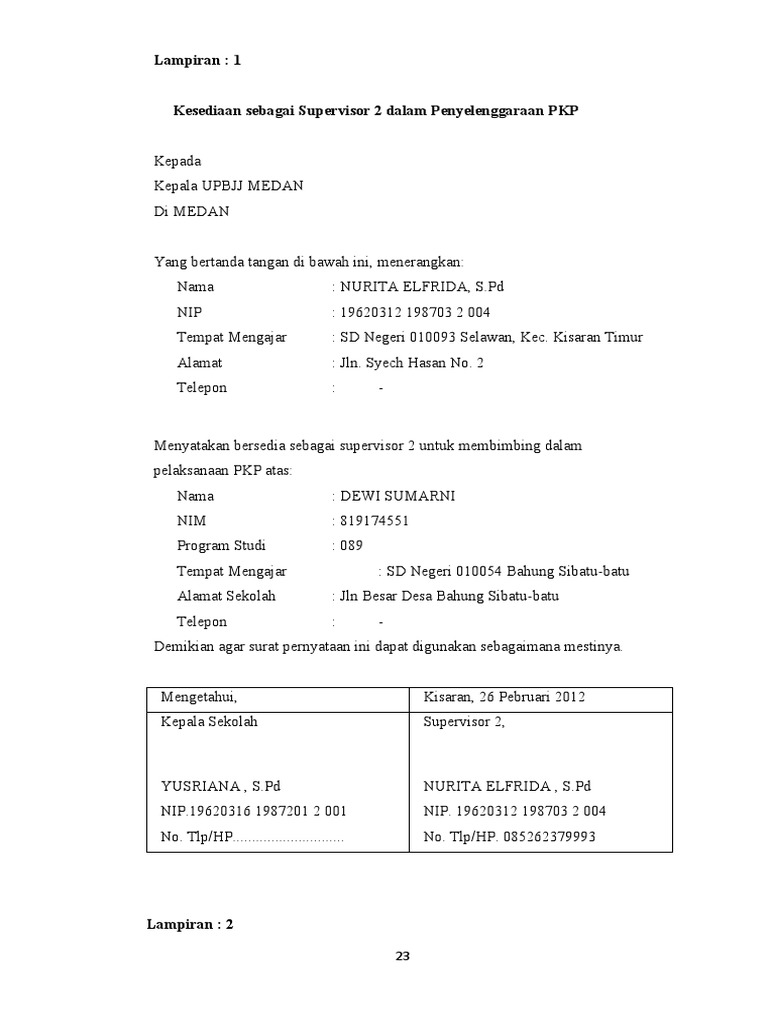Lampiran PKP Dewi Sumarni Nim 819174551 | PDF