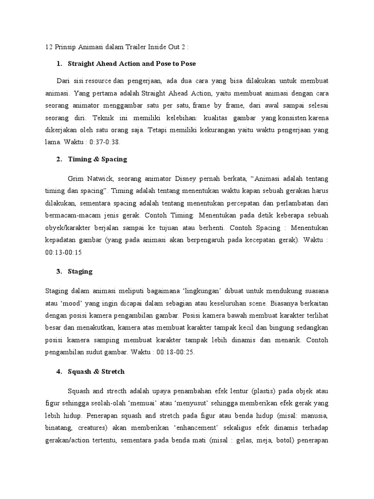 12 Prinsip Animasi Dalam Trailer Inside Out 2 | PDF 12 Prinsip Animasi Dalam Trailer Inside Out 2 | PDF