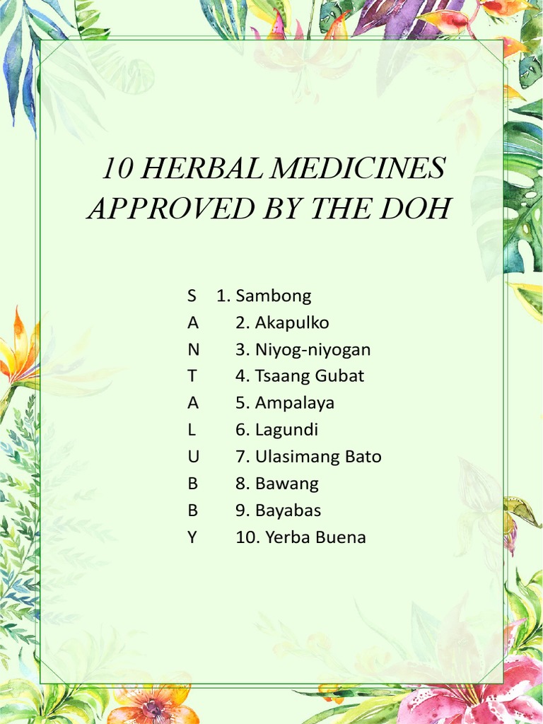 10 Herbal Medicines Approved by The Doh | PDF | Botany | Plants