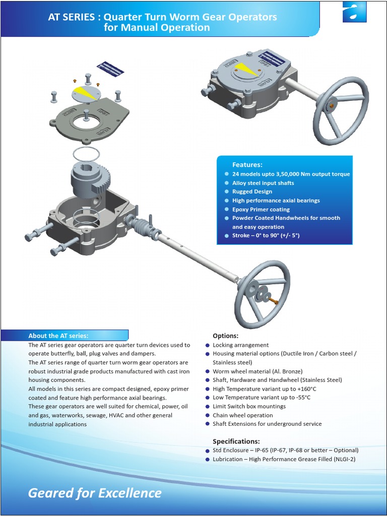 Quarter Turn Worm Gear Operators | PDF | Technology & Engineering