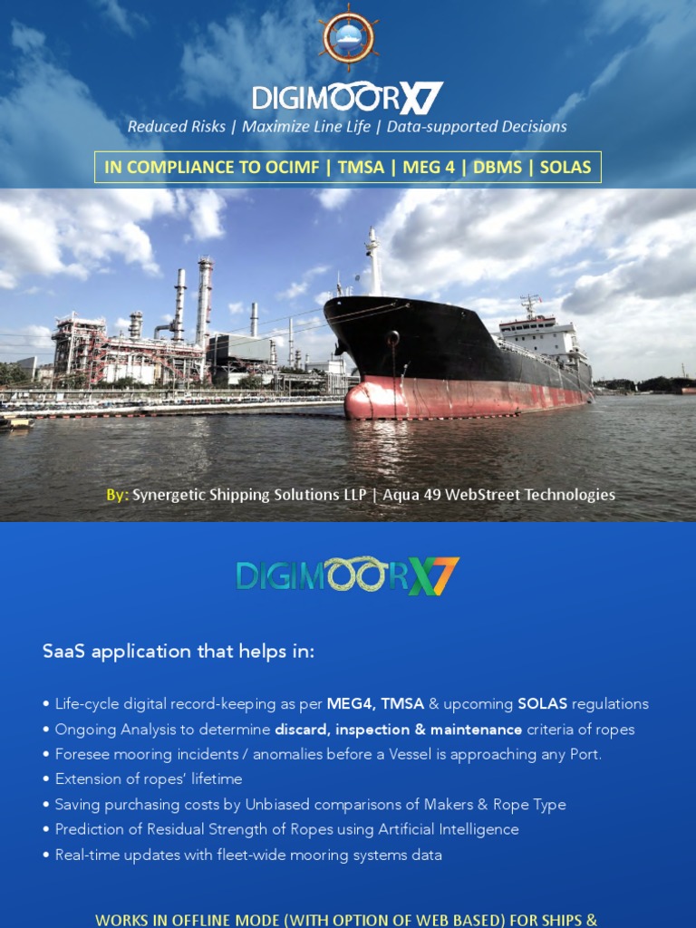 In Compliance To Ocimf - Tmsa - Meg 4 - Dbms - Solas: Reduced Risks ...