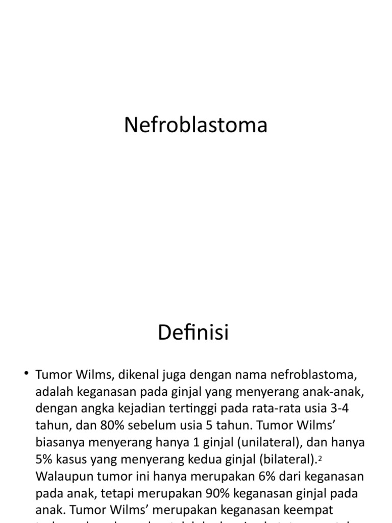 Nefroblastoma | PDF | Kesehatan Holistik | Sains & Matematika