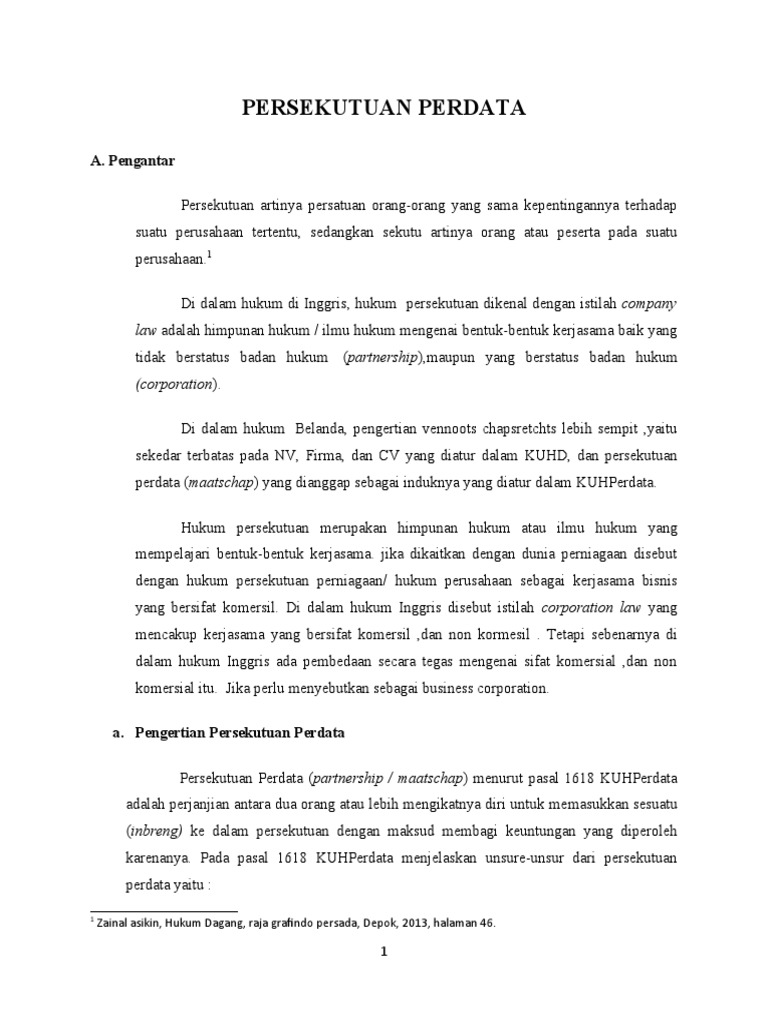 Persekutuan Perdata | PDF