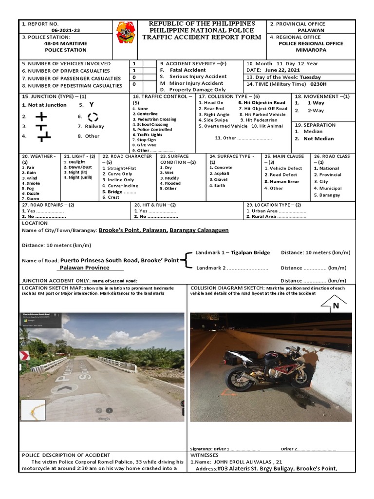 Traffic Accident Report: Palawan 2021 | PDF | Traffic Collision | Traffic