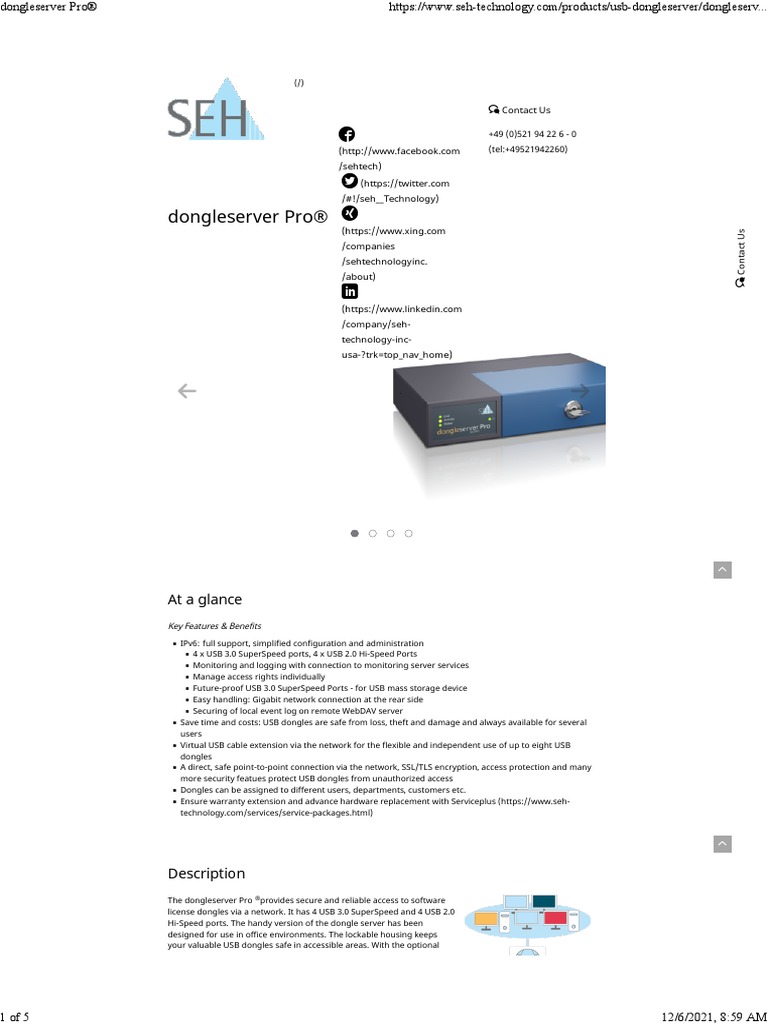 Dongleserver Pro®: at A Glance | PDF | Public Key Certificate ...