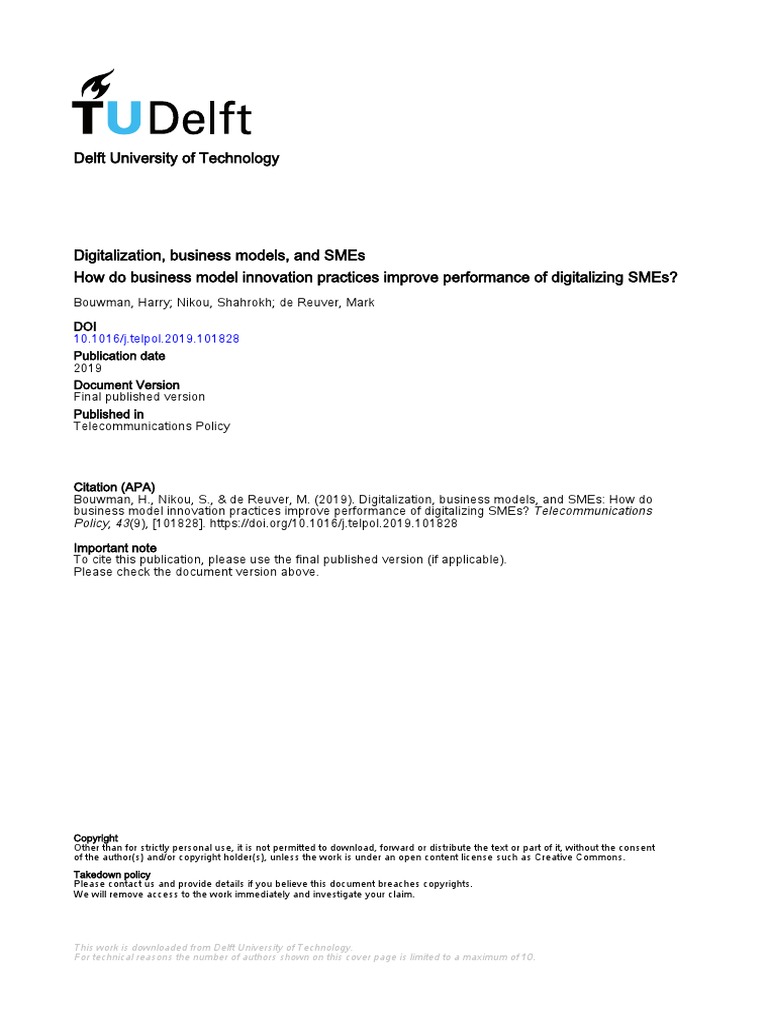 13c. Digitalization, Business Models, and SMEs | PDF | Structural Equation Modeling | Data Analysis