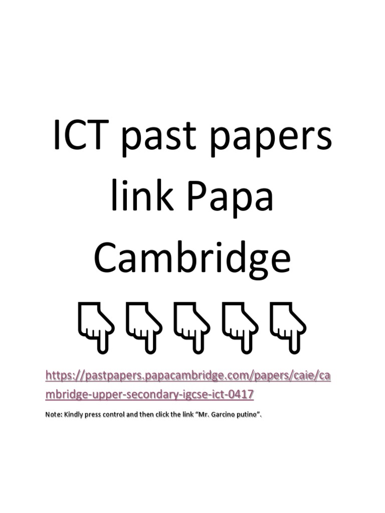 ICT Past Papers Link Papa Cambridge | PDF