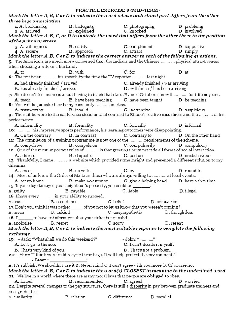 Practice Exercise 8 (Mid-Term) STS | PDF | Tea | Etiquette