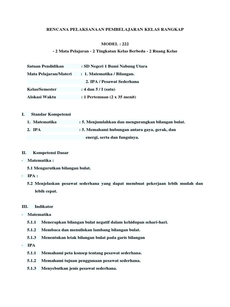 Contoh RPP PKR 222 | PDF