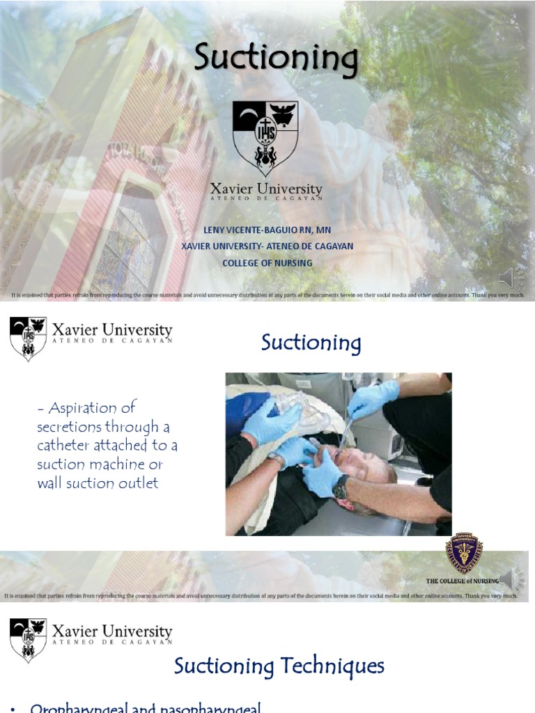 Suctioning | PDF | Health Care | Diseases And Disorders