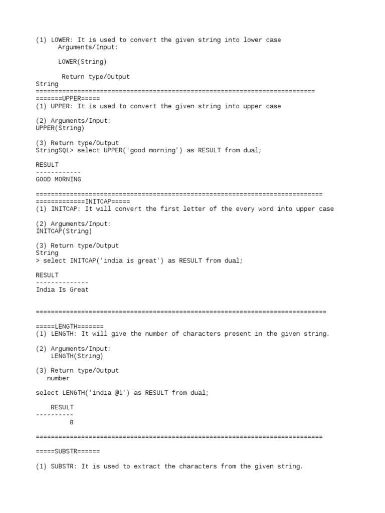 Sql Notes Pdf Parameter Computer Programming String Computer