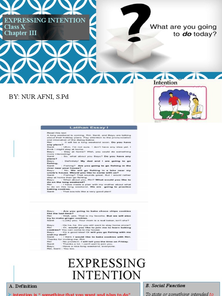 Expressing Intention Ppt Kls X Pdf Syntax Linguistic Morphology