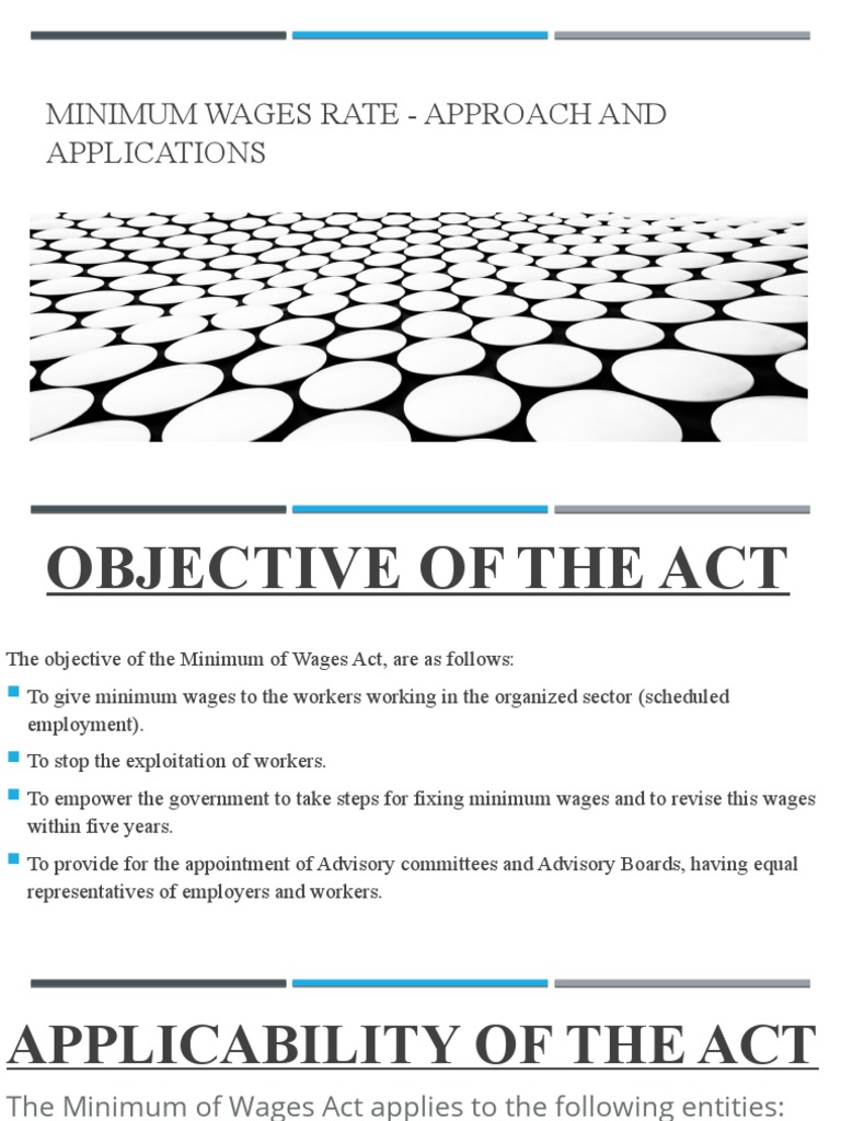 Minimum Wages Rate - Approach and Applications | PDF | Employment | Wage