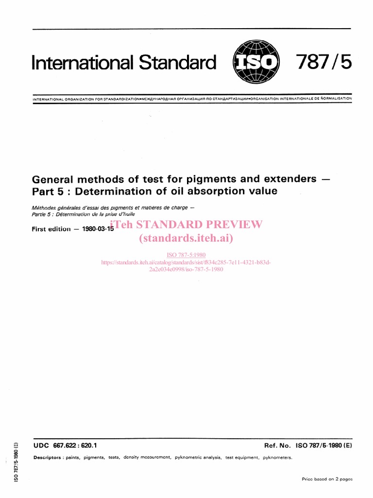 Iso 787 5 1980 | PDF | International Organization For Standardization ...