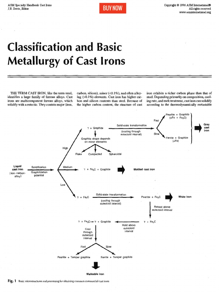 Classification and B!asic Metallurgy of Cast Irons | PDF