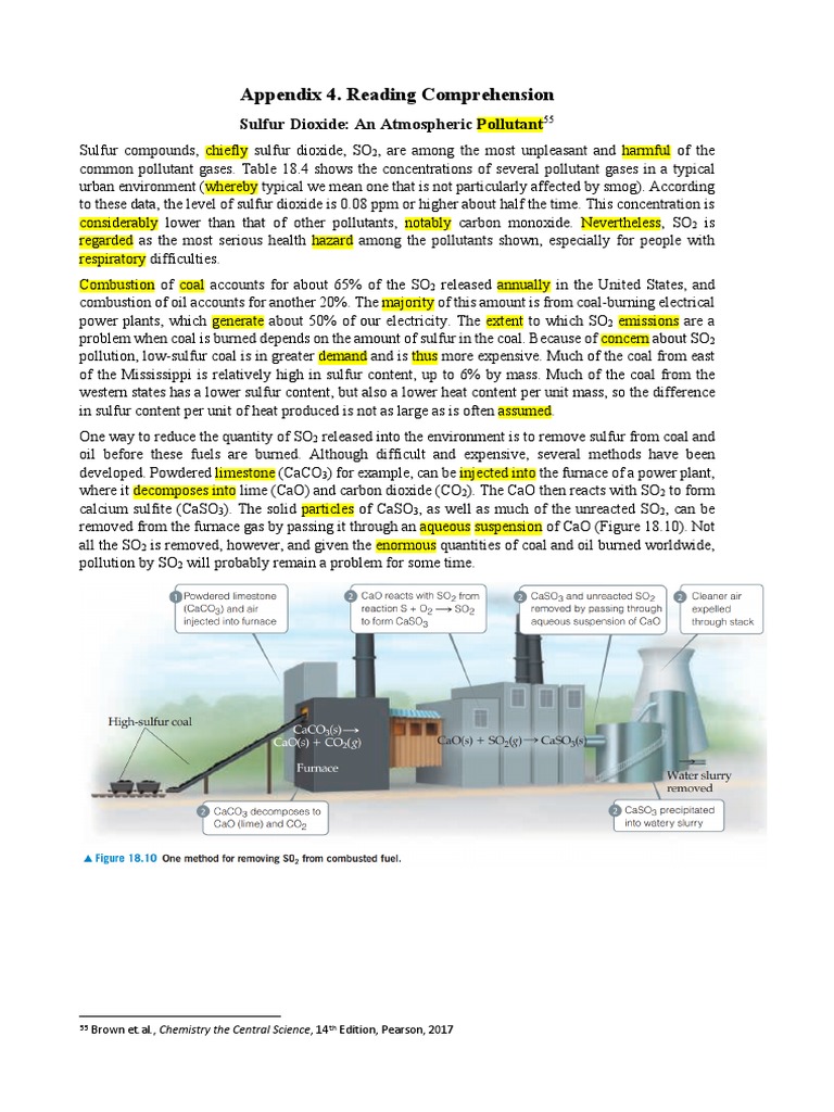 Appendix 04. Reading Comprehension | PDF | Sulfur Dioxide | Coal