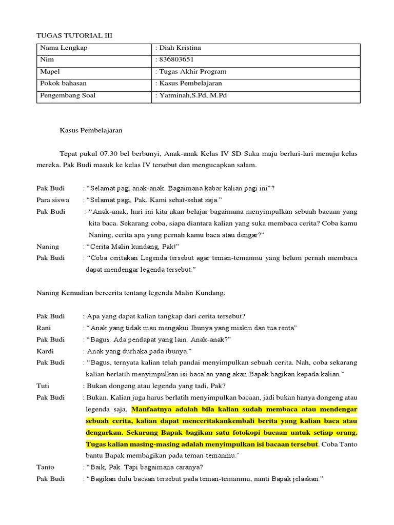 Tugas Tap Tutorial III | PDF | Karier & Perkembangan