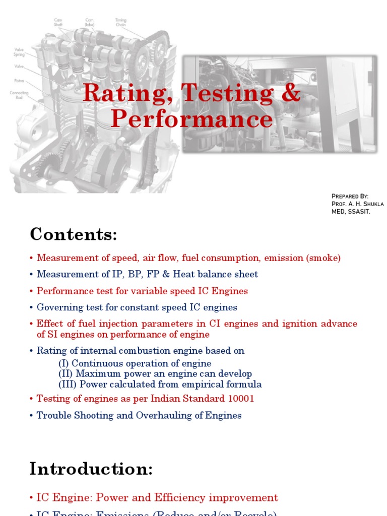 Ic Engine Performance Testing Pdf Engines Internal Combustion