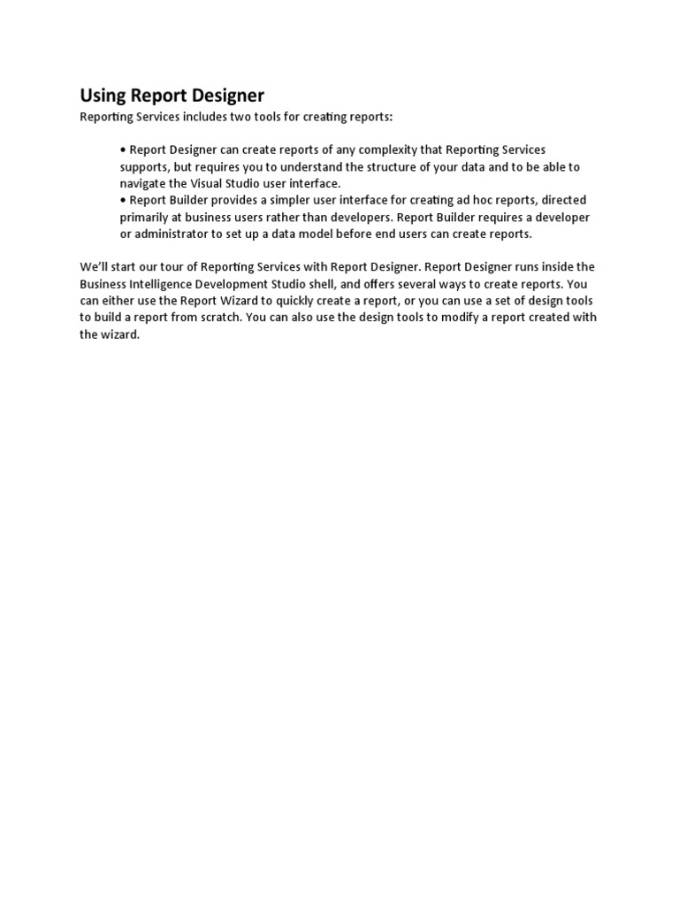 SSRS Tutorial | PDF | Databases | Microsoft Sql Server