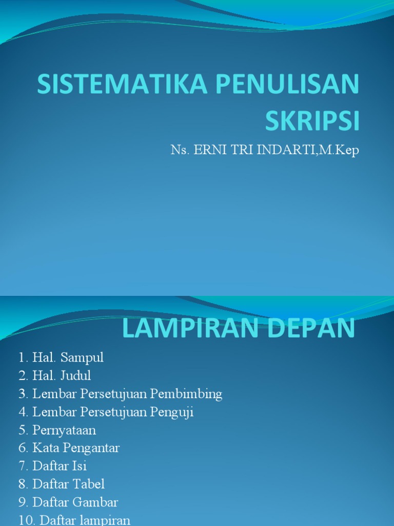 Sistematika Penulisan Skripsi | PDF