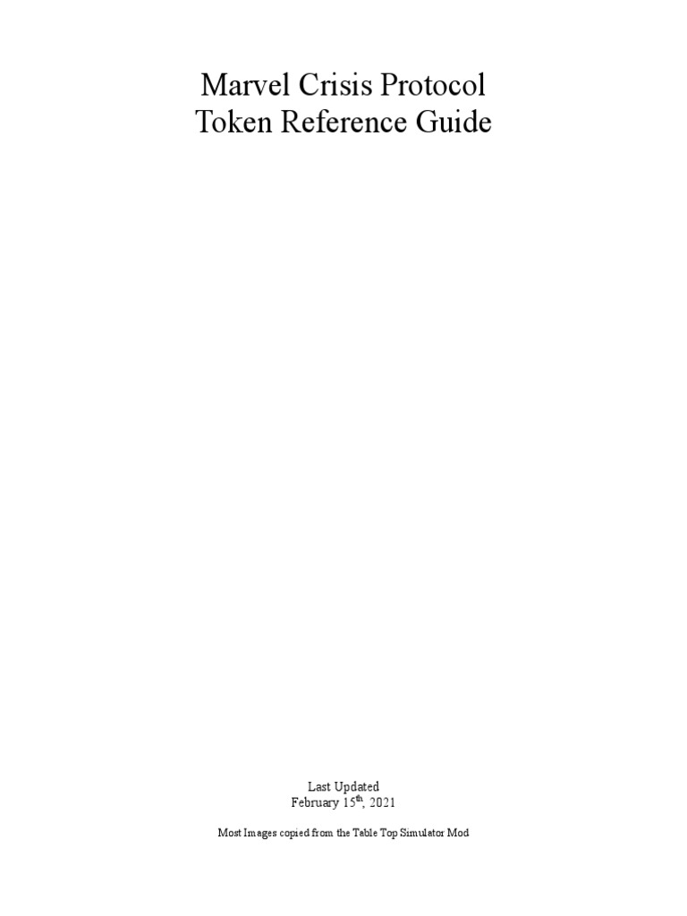 Marvel Crisis Protocol Token Reference Guide: Last Updated February 15 ...