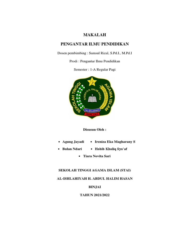 Makalah Kel.8 Pengantar Ilmu Pendidikan | PDF