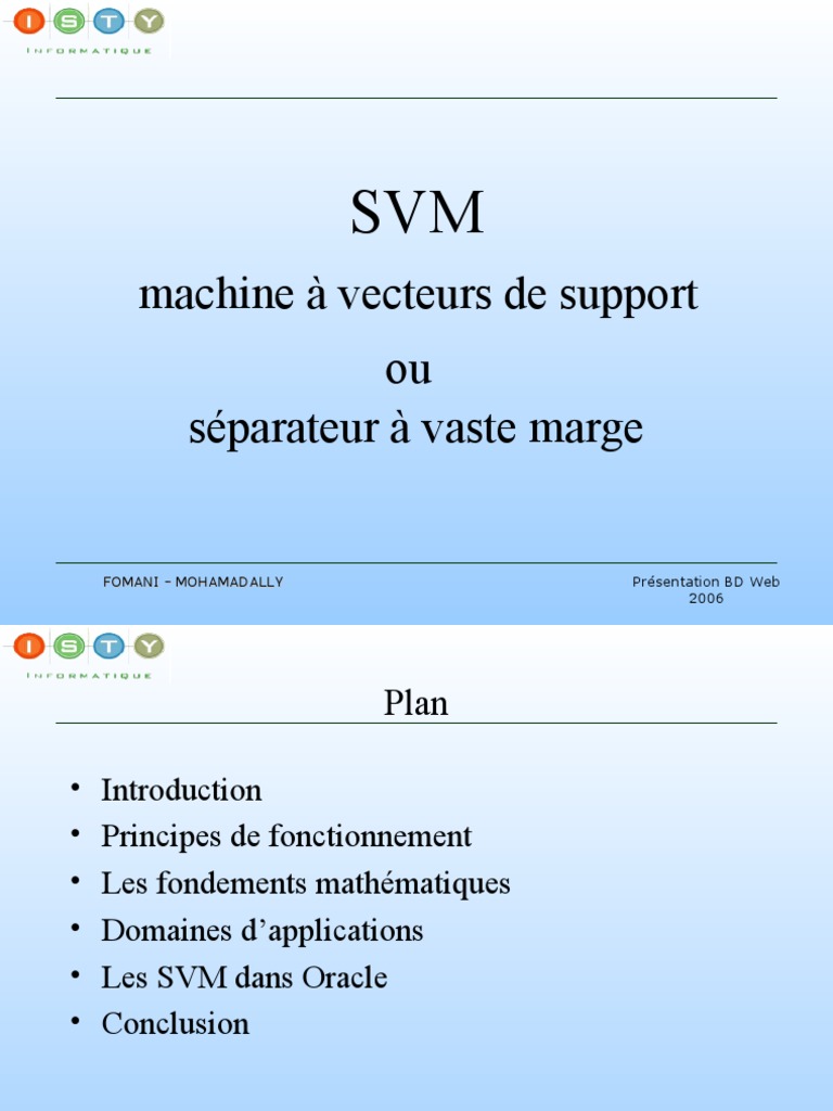 SVM Machine À Vecteurs Du Support | PDF | Mathématiques appliqués | Algèbre linéaire