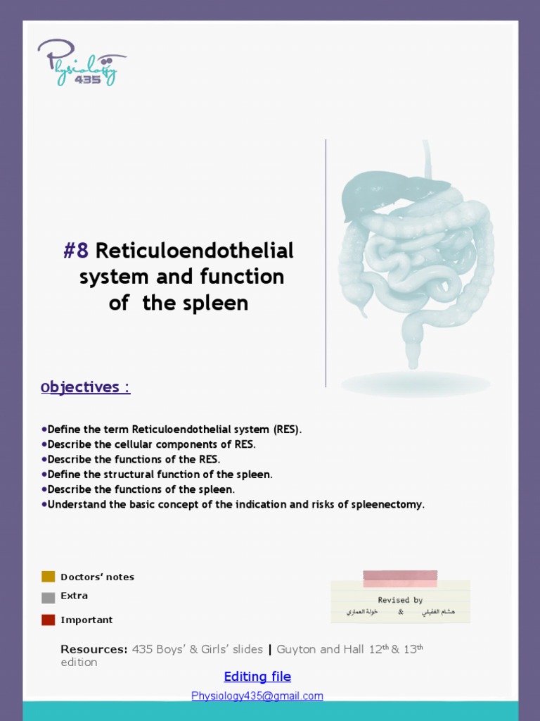 8-Reticuloendothelial System and Function of The Spleen | PDF | Spleen ...